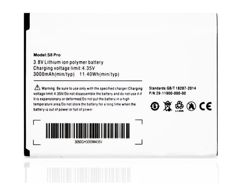 Günstige ULEFONE S8 3000mAh 3.8V 11.40WH Handy Akku: Hochwertiger Akku